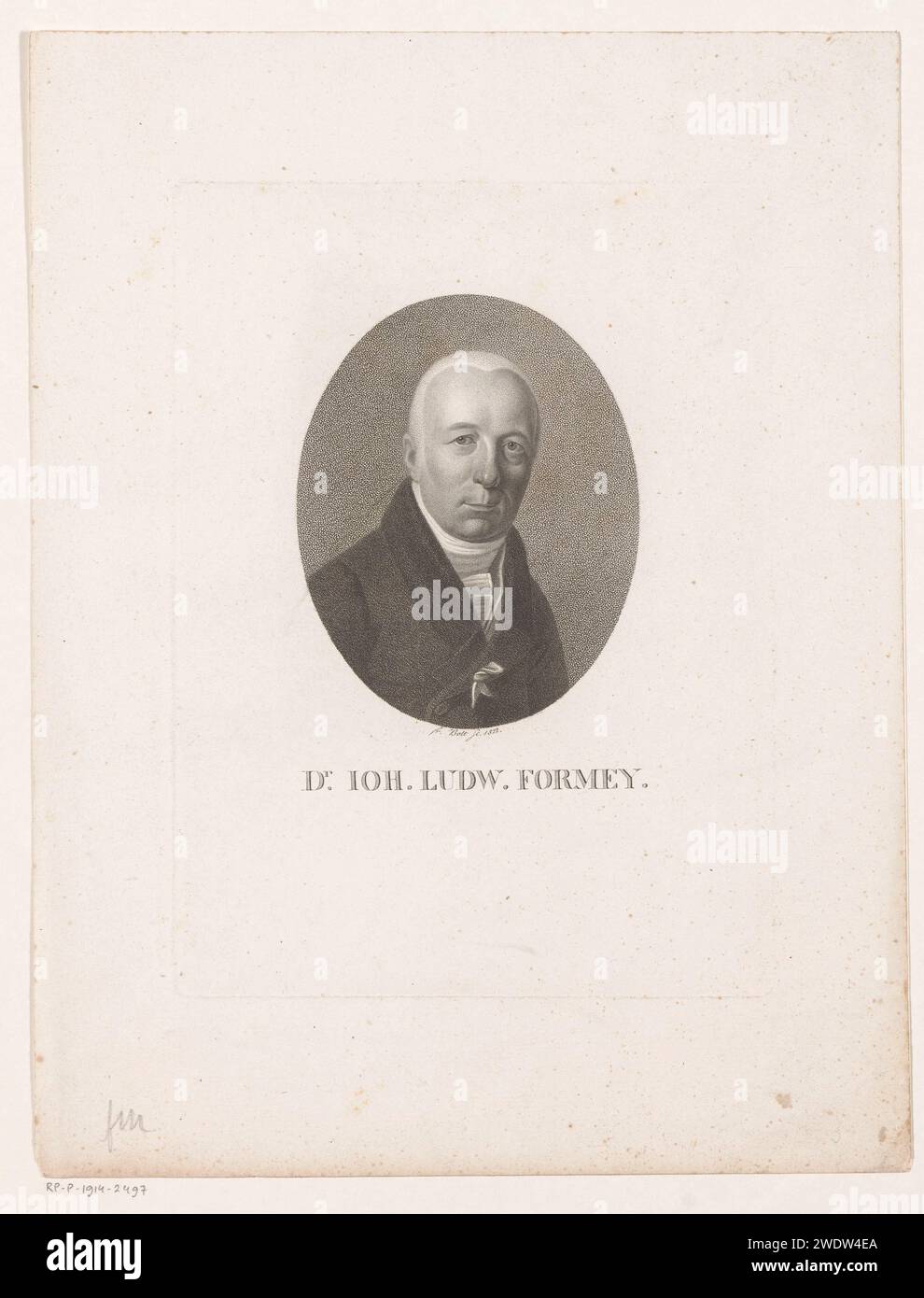 Portrait van Johann Ludwig Formey, Johann Friedrich Bolt, 1822 print ...
