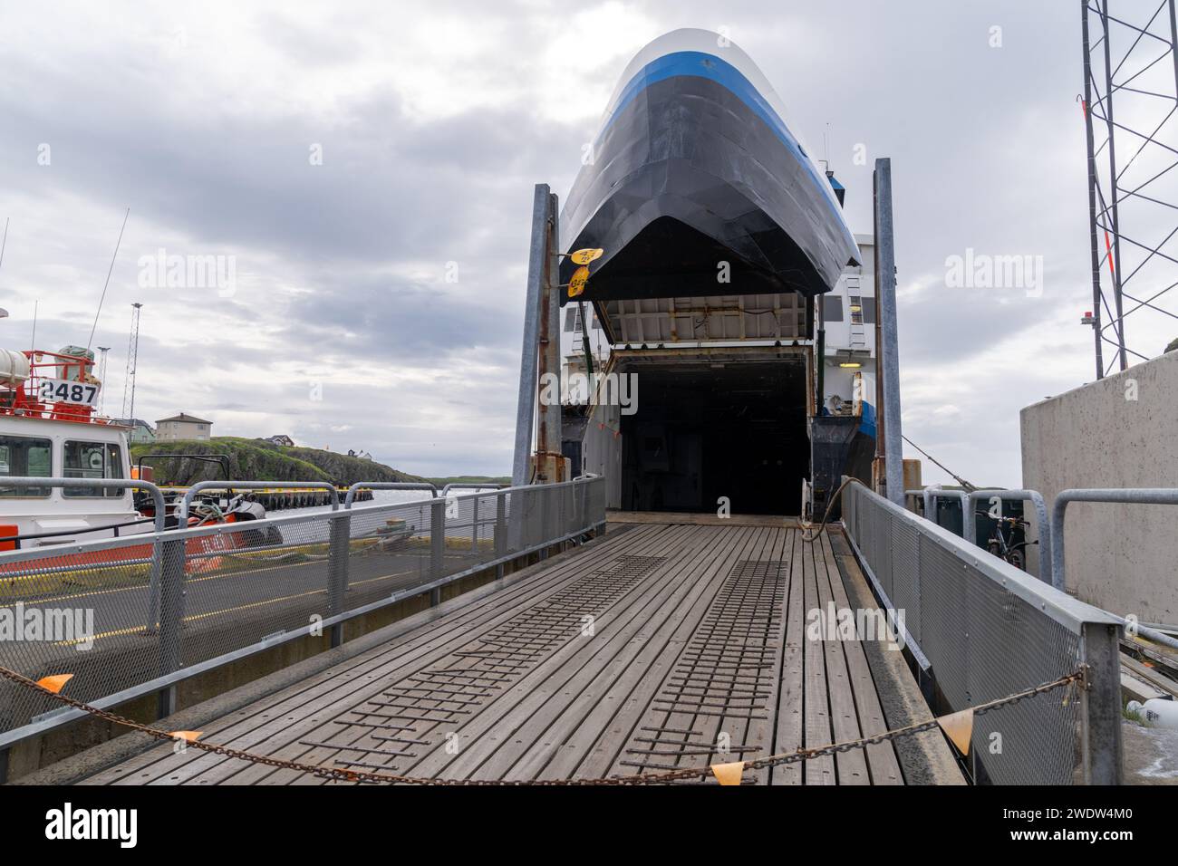 Stykkisholmur, Iceland - July 1, 2023: Loading dock for cars and ...