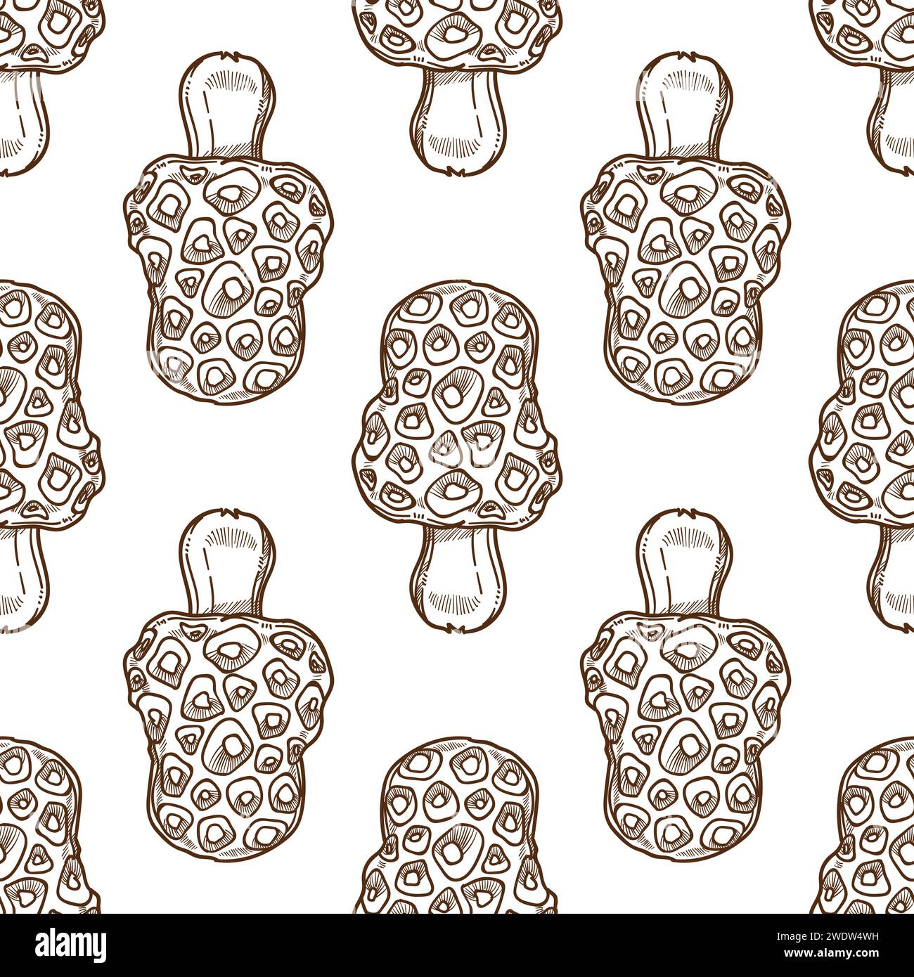 Seamless pattern with morel mushrooms Stock Vector Image & Art - Alamy
