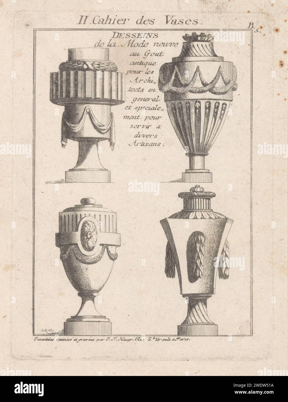 Four Vazen, Johann Thomas Hauer, 1758 - 1820 print Designs for four ...