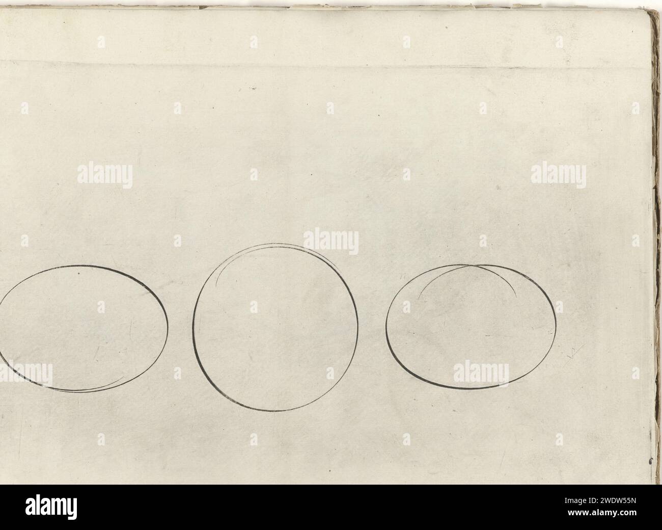 Three round shapes, not closed, Simon Frisius, After Jan van de Velde ...