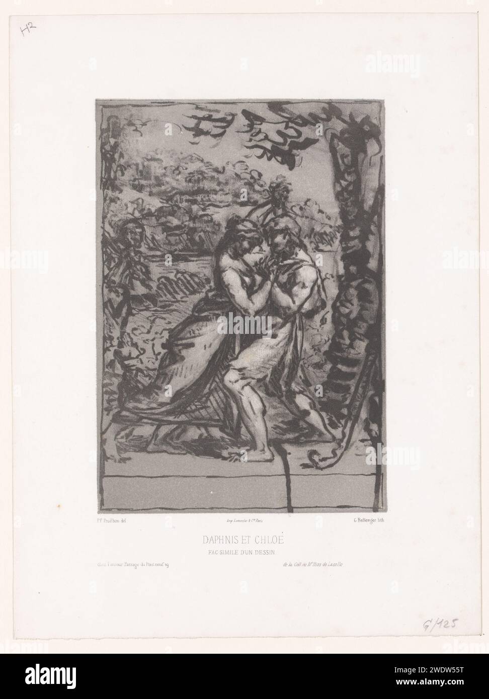 Daphnis in Chloë, Georges Bellenger, after Pierre Prud'hon, 1862 - 1915 ...