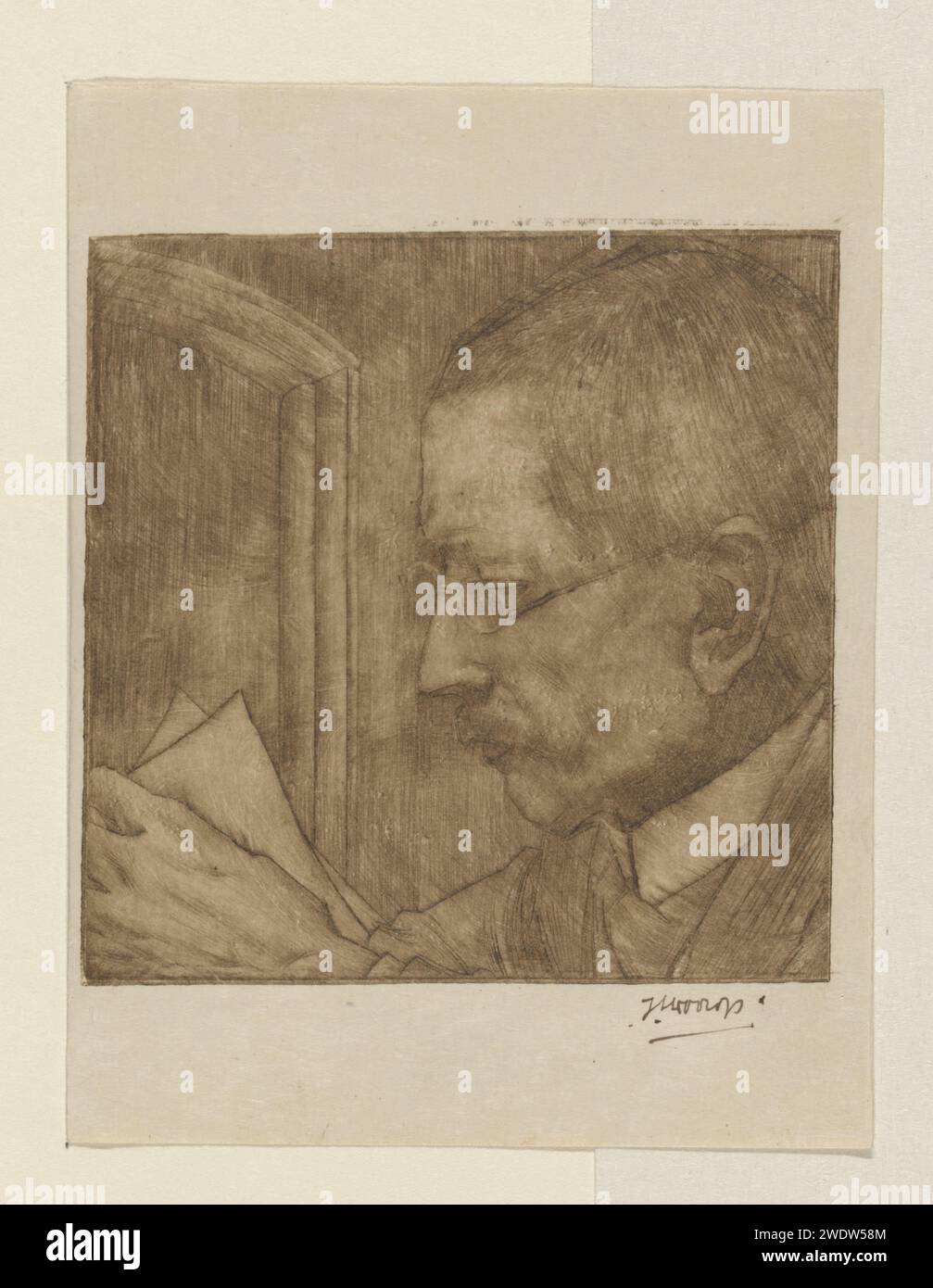 Portrait of Aegidius Timmerman, Jan Toorop, 1900 print paper drypoint ...
