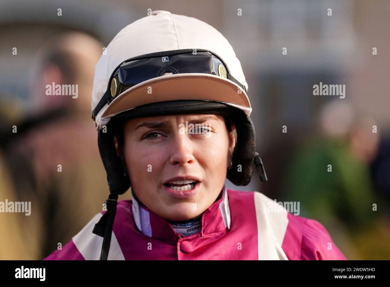 Jockey Lilly Pinchin at Warwick Racecourse. Picture date: Monday ...