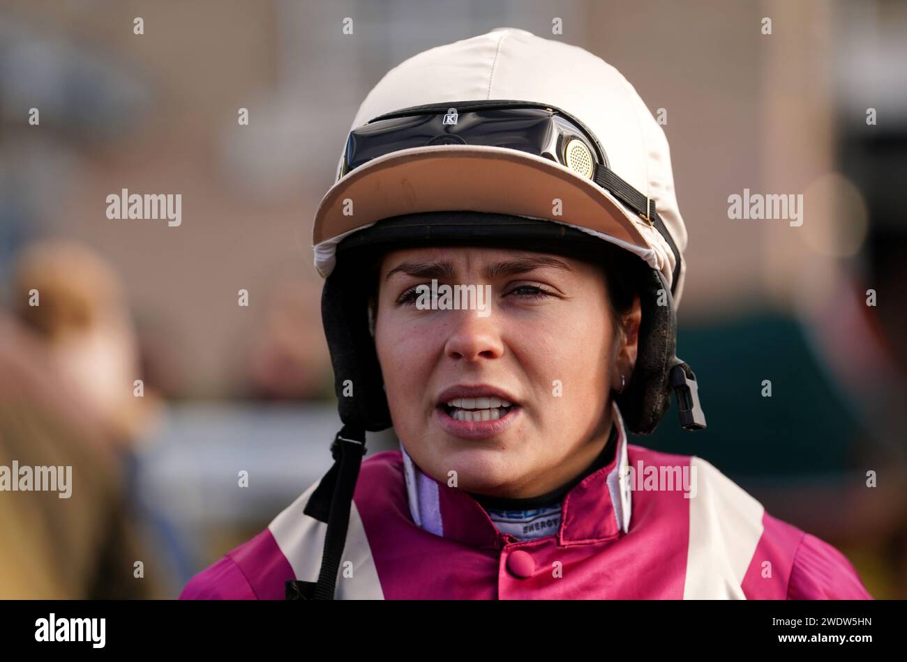 Jockey Lilly Pinchin at Warwick Racecourse. Picture date: Monday ...