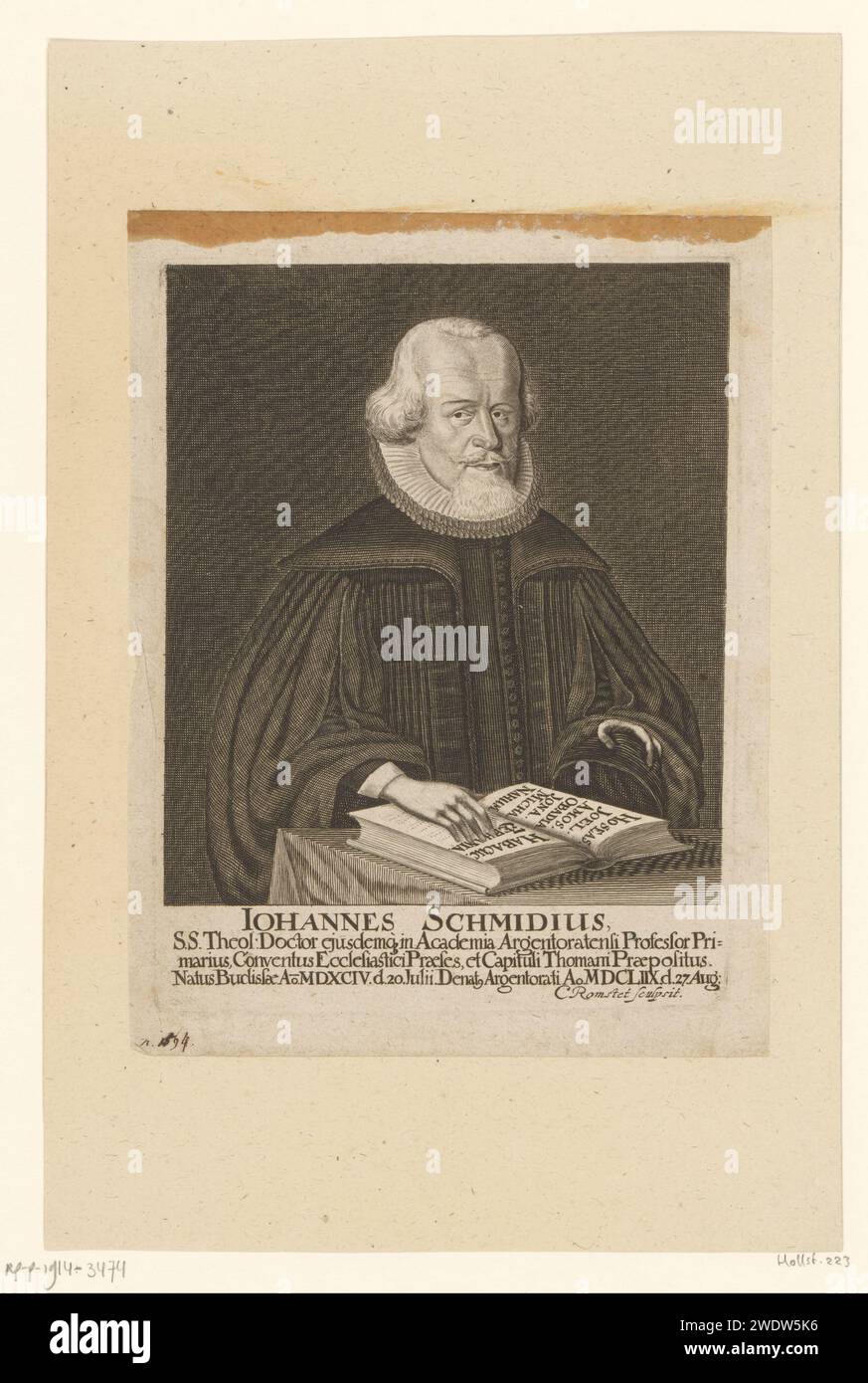 Portrait of Johann Schmidt, Christian Romstet, 1665 - 1721 print paper ...