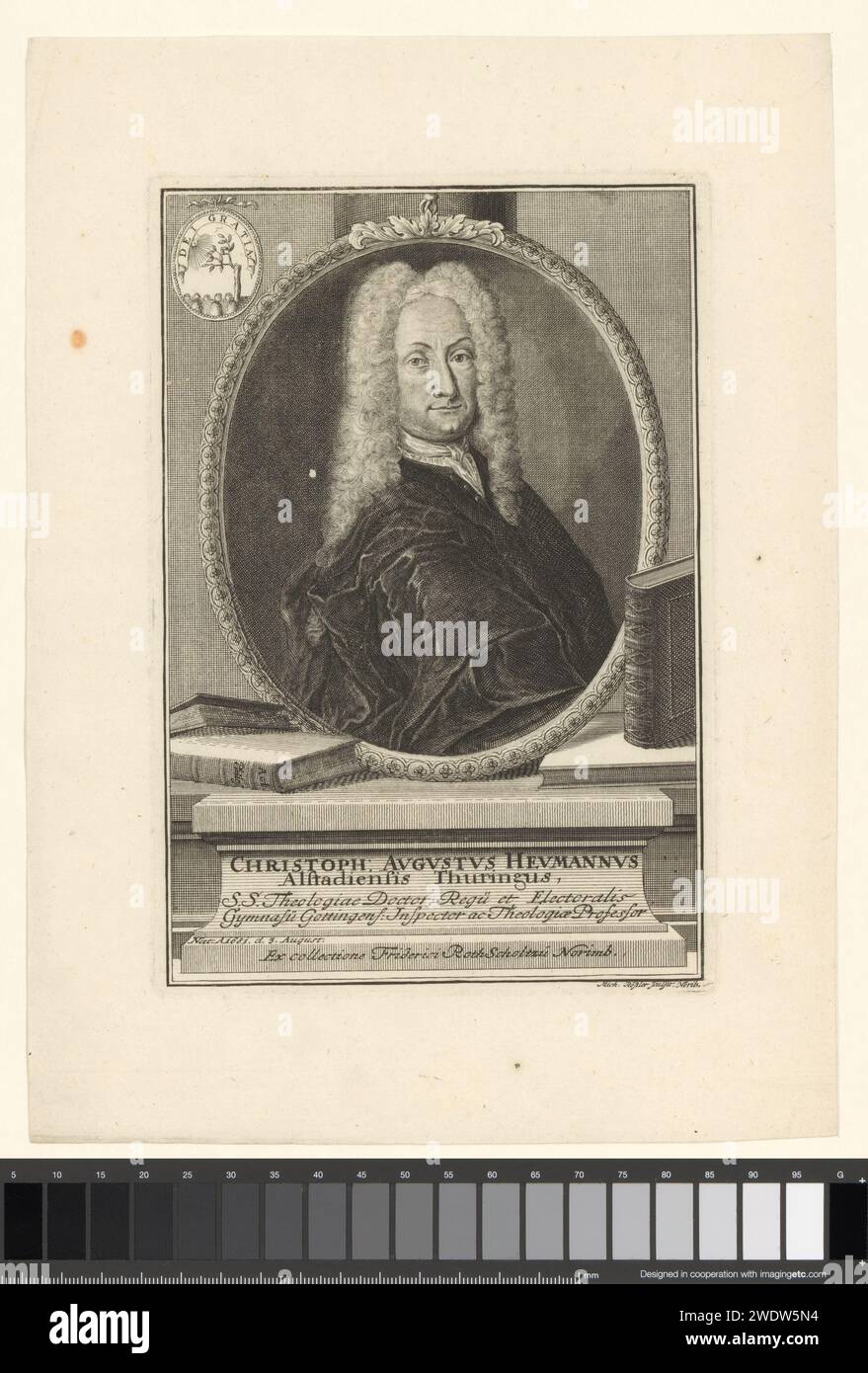 Portrait van Christoph August Heumann, Michael Rössler, 1715 - 1777 ...