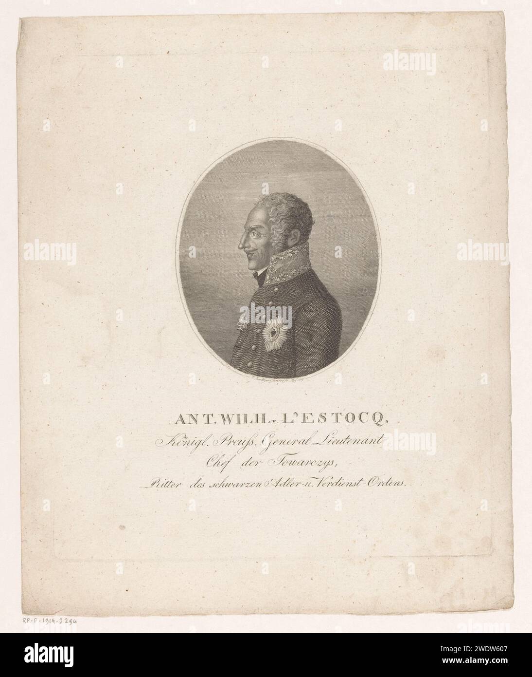 PortraT van Anton Wilhelm von L'Estocq, Johann Gottlieb Boettger, 1809 ...