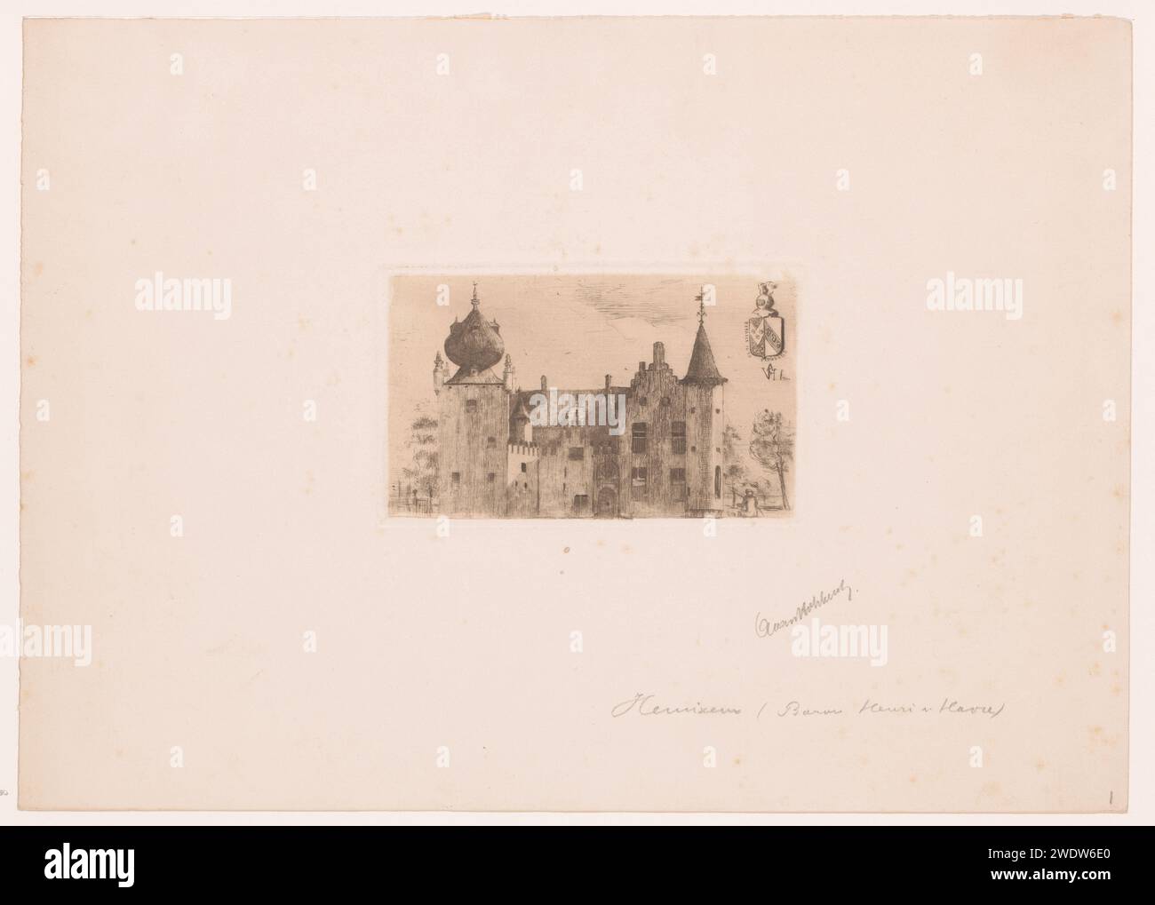 View of the Castle of Baron Henri van Havre, Albert Van Holsbeeck, 1887 ...