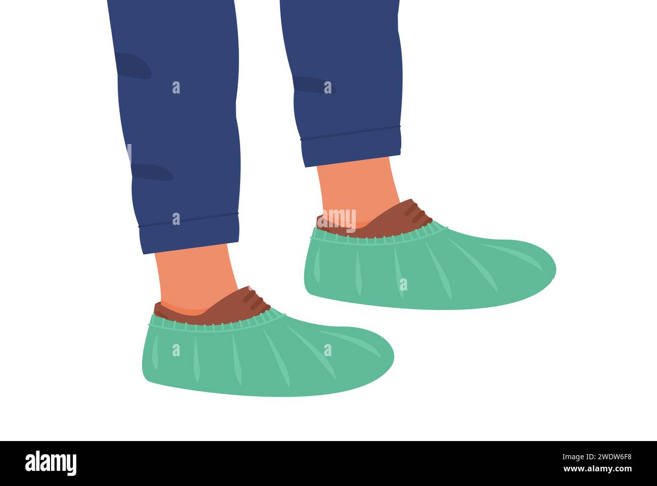 Disposable Shoes Covers on boots. Notice for clinic or hospital. Banner ...