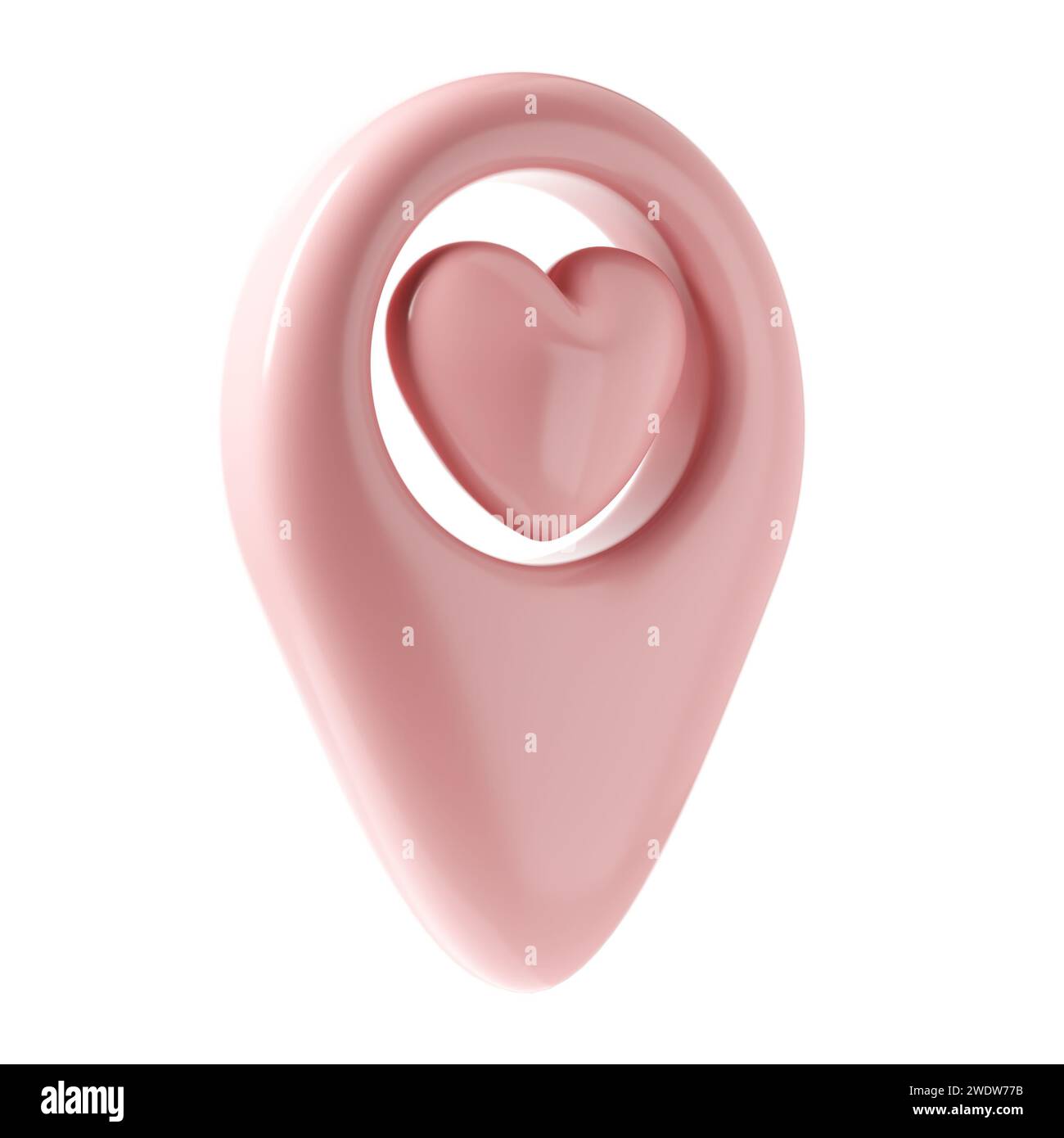 Map pointer 3d pin icon valentine. Pink geotag location point with ...