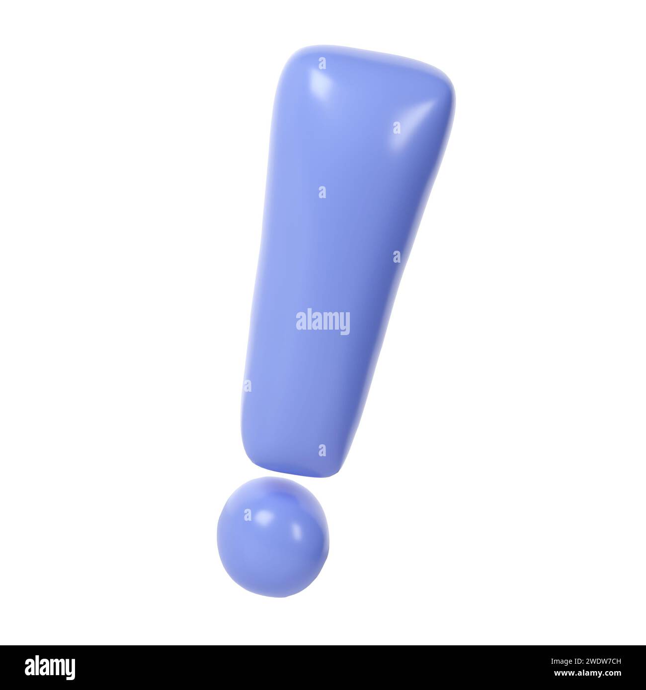 Exclamation sign blue color. Realistic 3d balloon on white background ...
