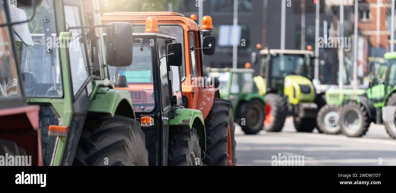 Farmers tractor protest against hi-res stock photography and images - Alamy