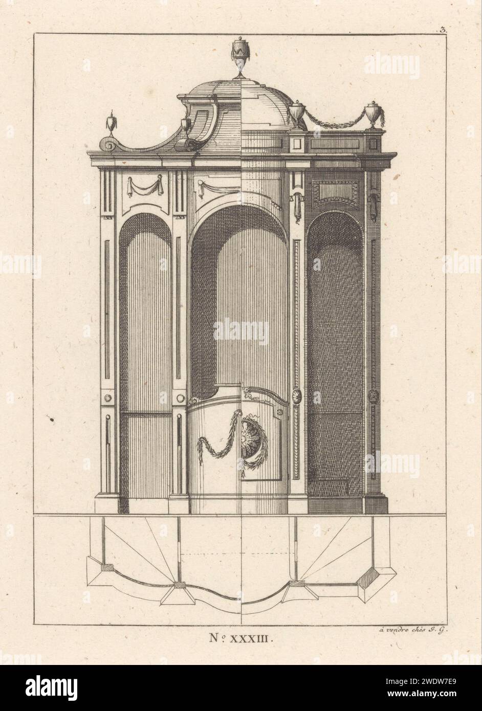 Confessional, Johann Thomas Hauer, 1780 print Design and map of a ...