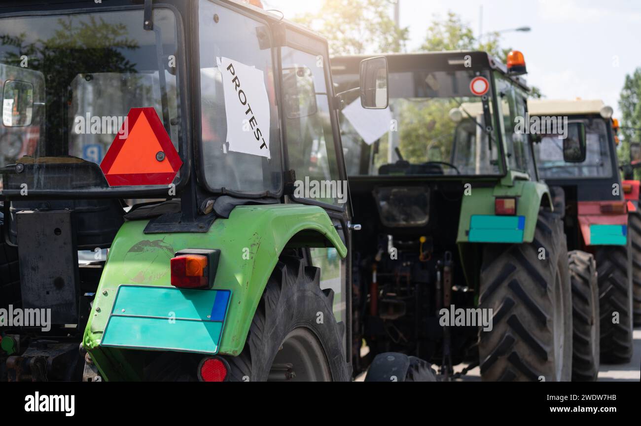 Farmers tractor protest against hi-res stock photography and images - Alamy