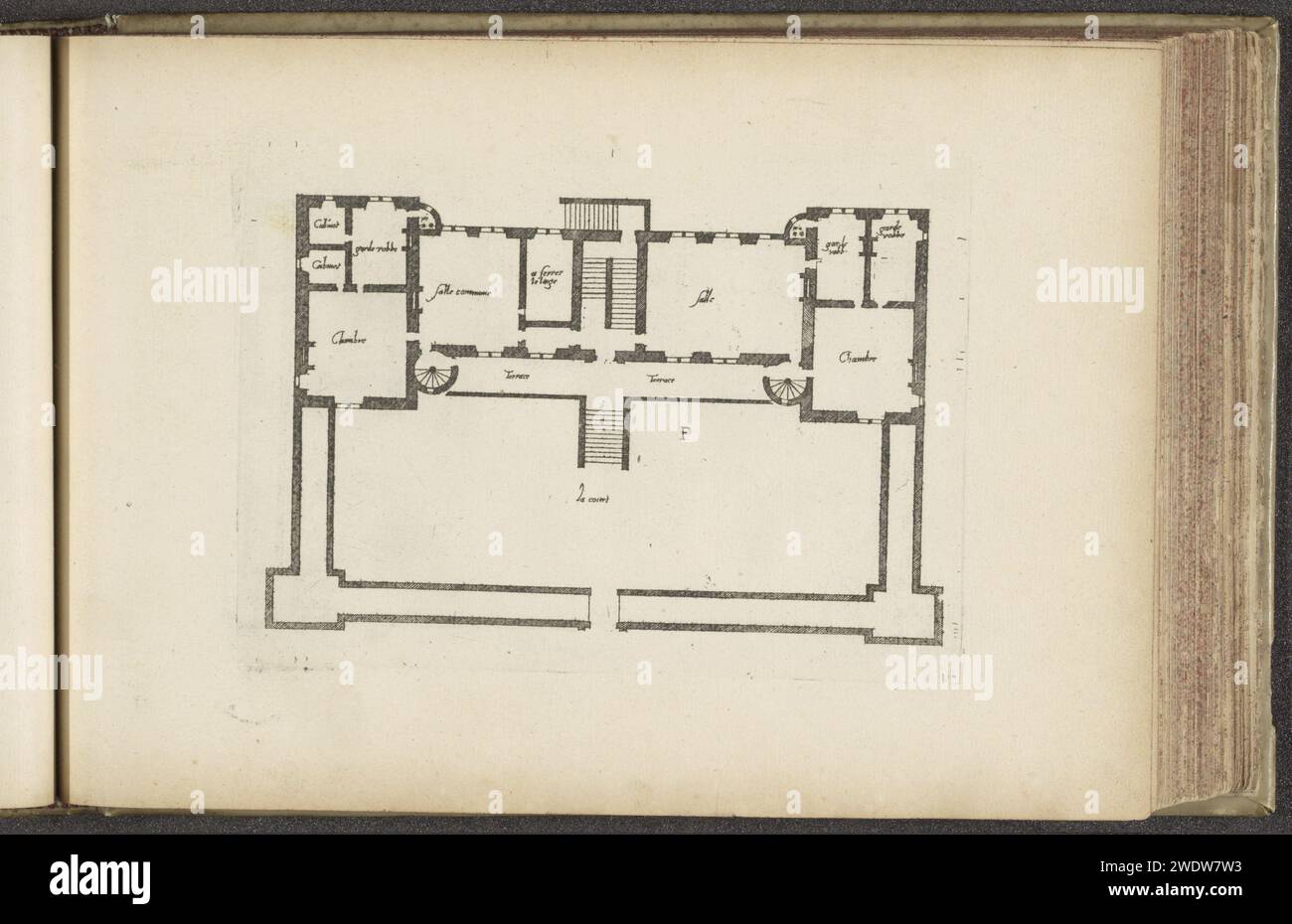 Map of the first floor of Landhuis F, Jacques Androuet, 1540 - 1545 ...