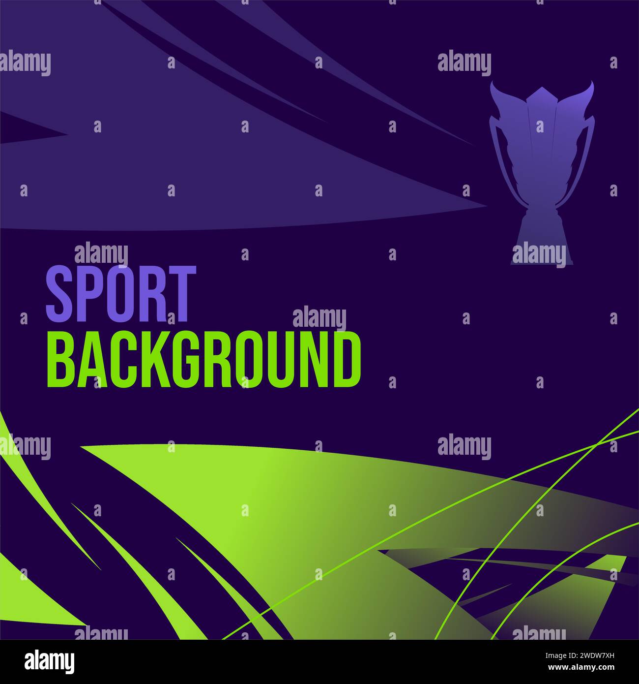 Bright purple and green gradient background sport banner template with ...