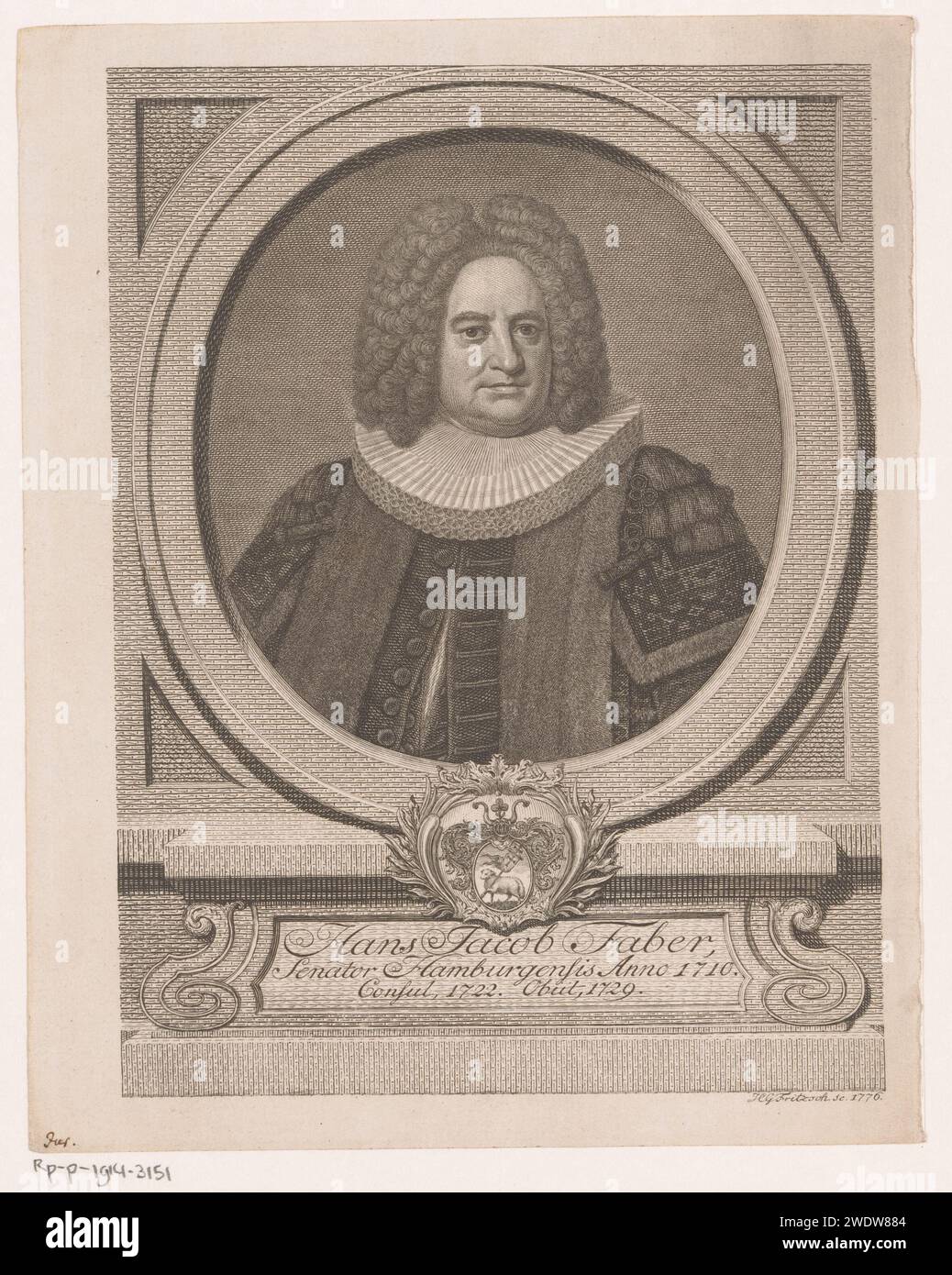 Portrait van Hans Johann Jakob Faber, Johann Christian Gottfried ...