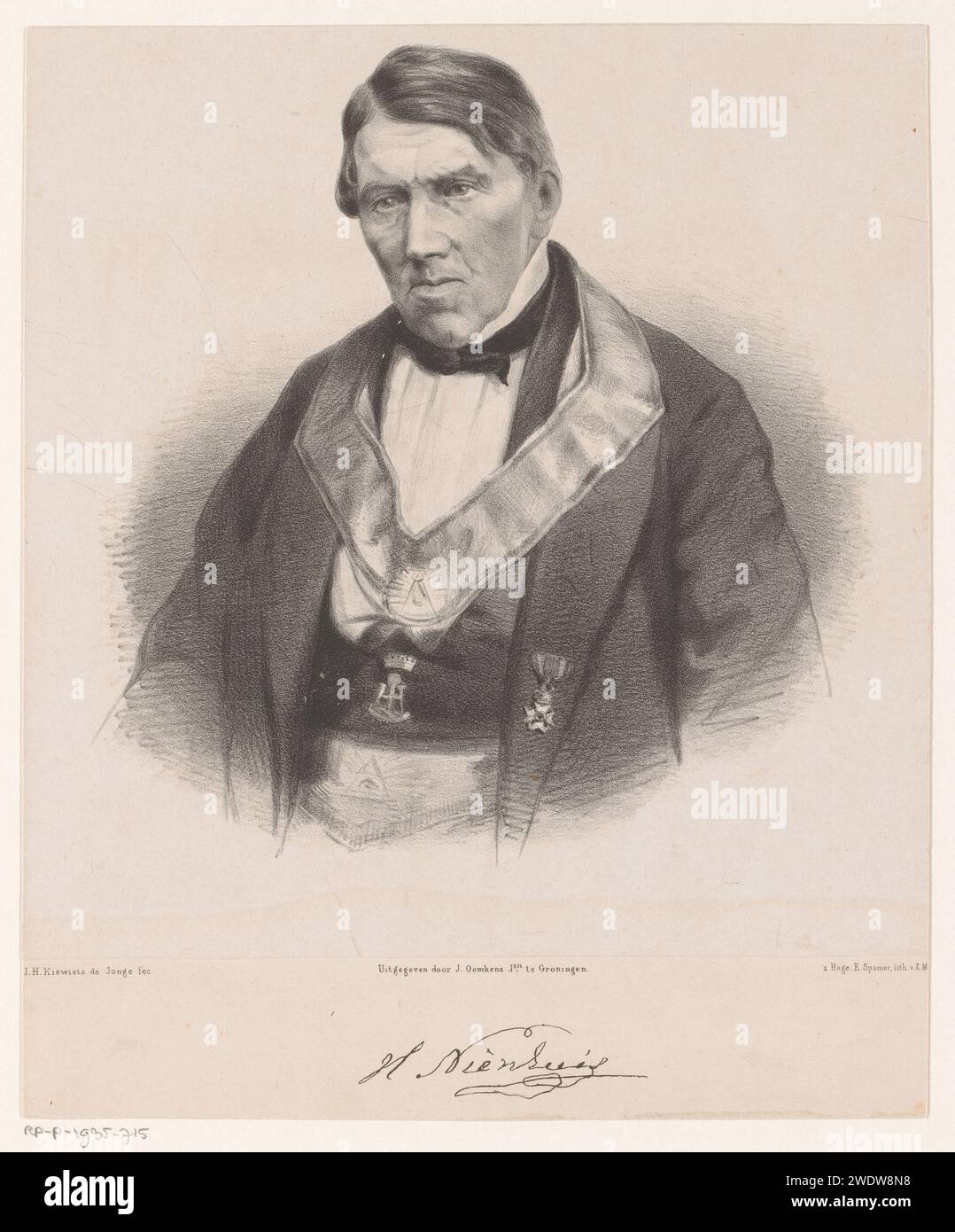 Portrait of H. Nienhuis, Jan Hindrik Kiewiet de Jonge, 1851 - 1875 ...