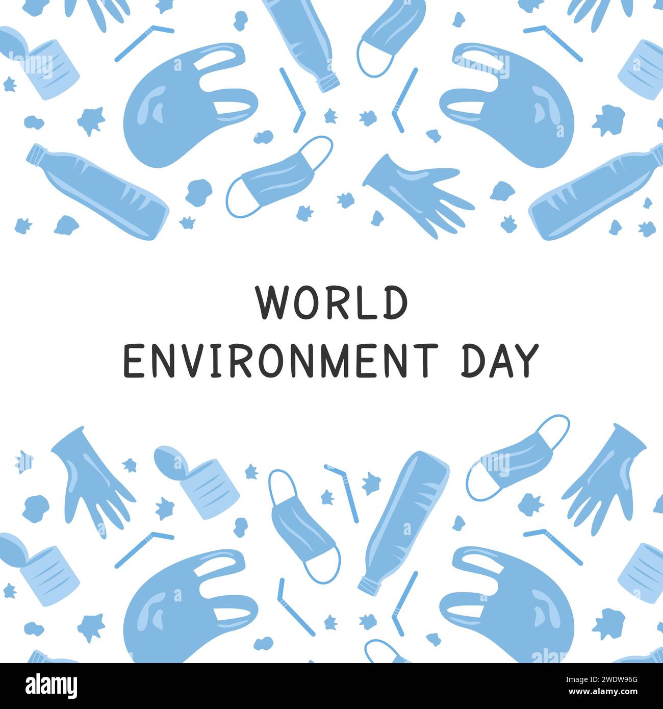 Vector Covid Coronavirus Waste Banner. World Environment Day. Plastic ...