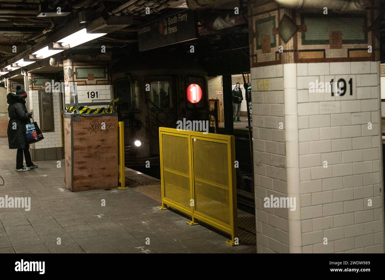New York, USA. 22nd Jan, 2024. MTA installed barriers to protect ...