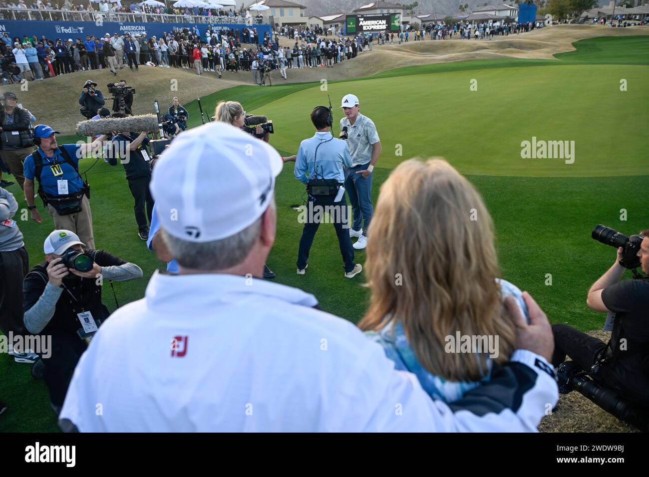 LA QUINTA, CA - JANUARY 21: Nick Dunlap's (a) (USA) parents, Jim and ...