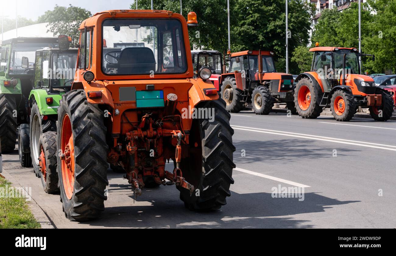 Farmers tractors during protest hi-res stock photography and images - Alamy