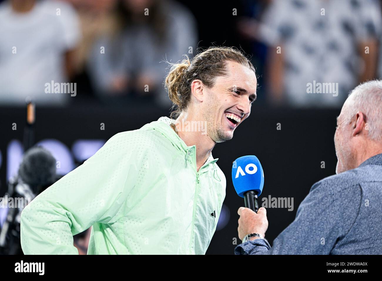 Paris, France. 20th Jan, 2024. Sascha Alexander Zverev of Germany during an interview during the ...