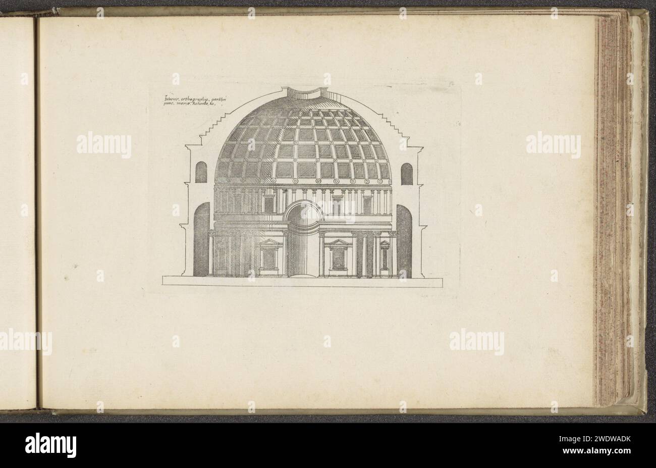 Cross -section of the Pantheon in Rome, Jacques Androuet, 1550 print ...