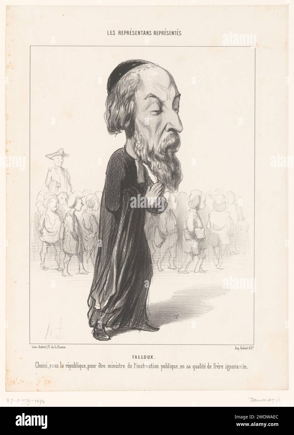 Karikatuur Van Alfred-Freedic-Pierre Fallux, Honoré Daumard, 1849 Paris ...