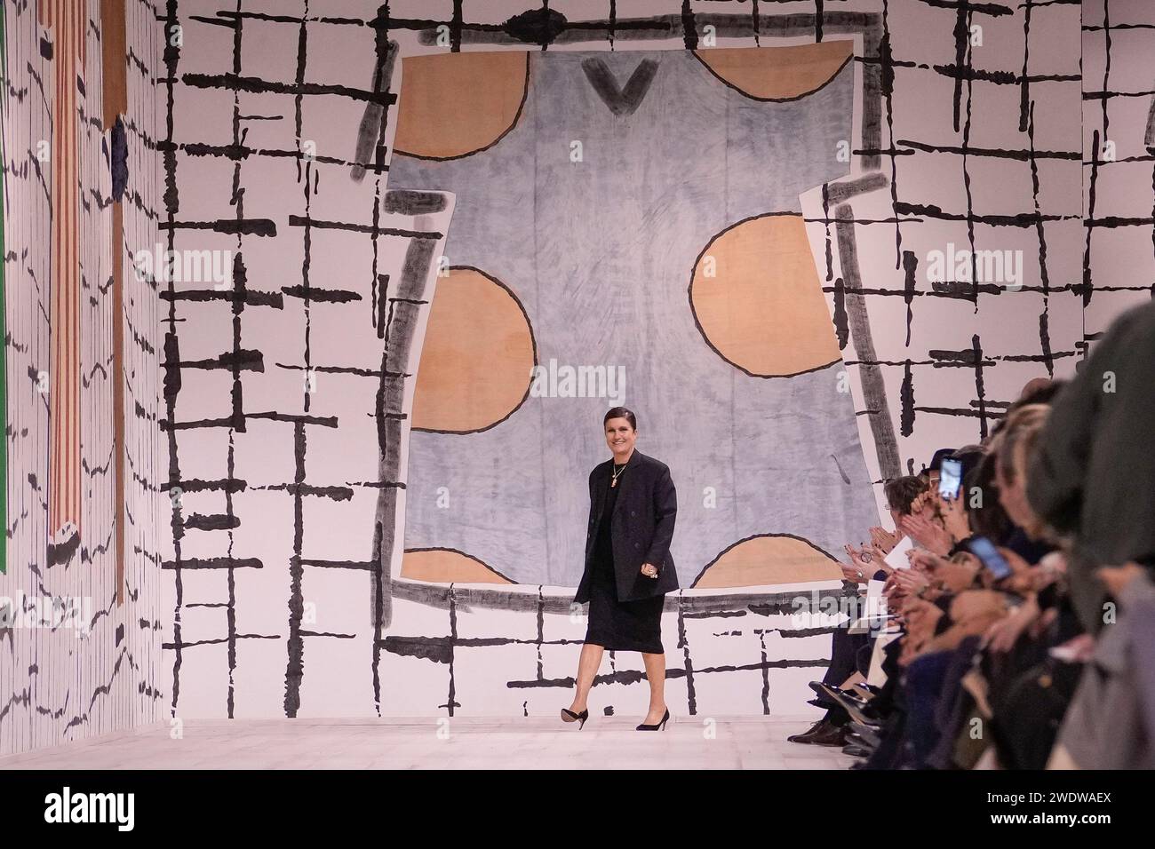 Designer Maria Grazia Chiuri Accepts Applause After The Christian Dior