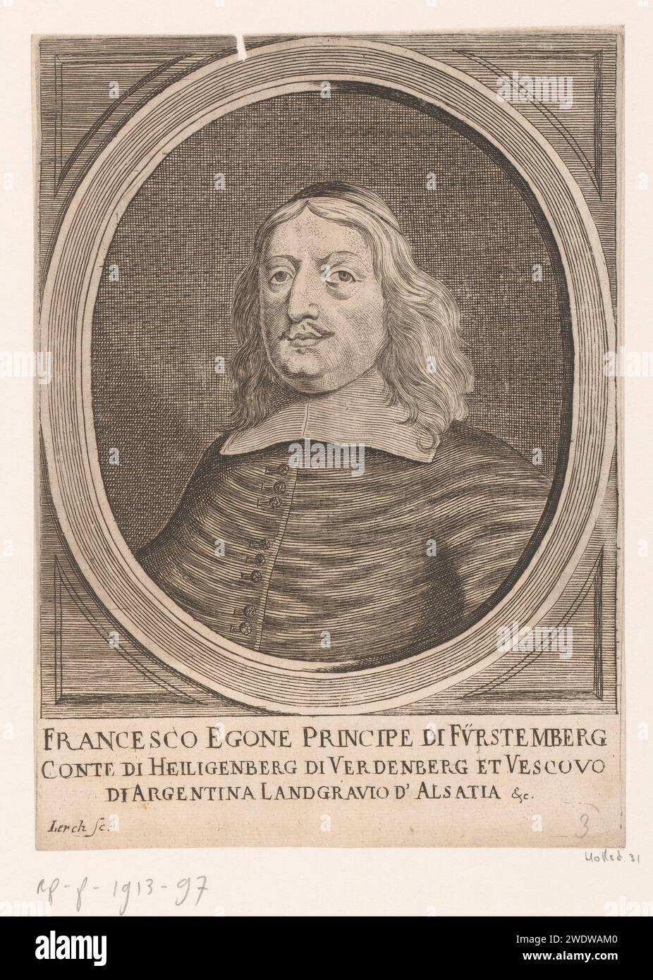 Portrait of Frans Egon, count of Fürstenberg, Johann Martin Lerch, c ...