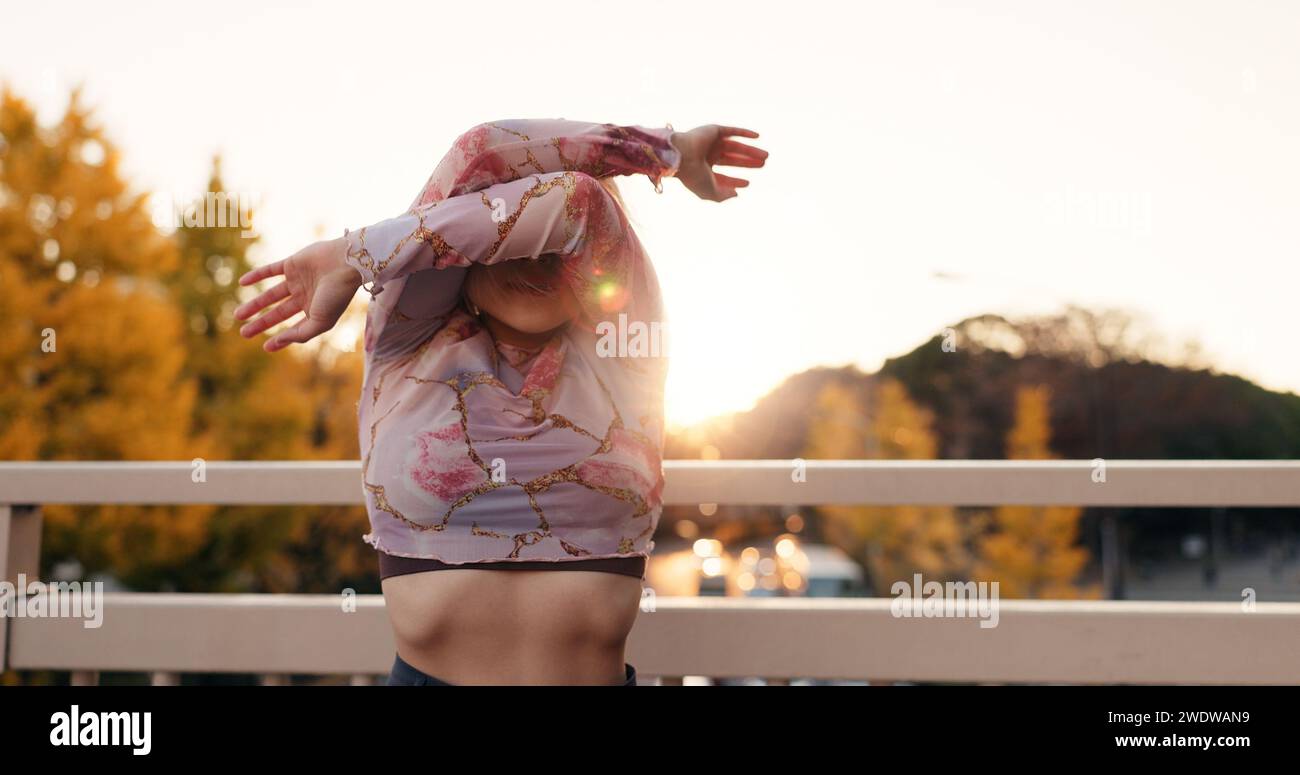 Outdoor, dancing and woman with energy, culture and performance with ...