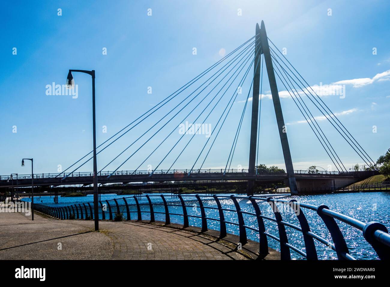 The Marine Way bridge span the Marine Lake Stock Photo - Alamy