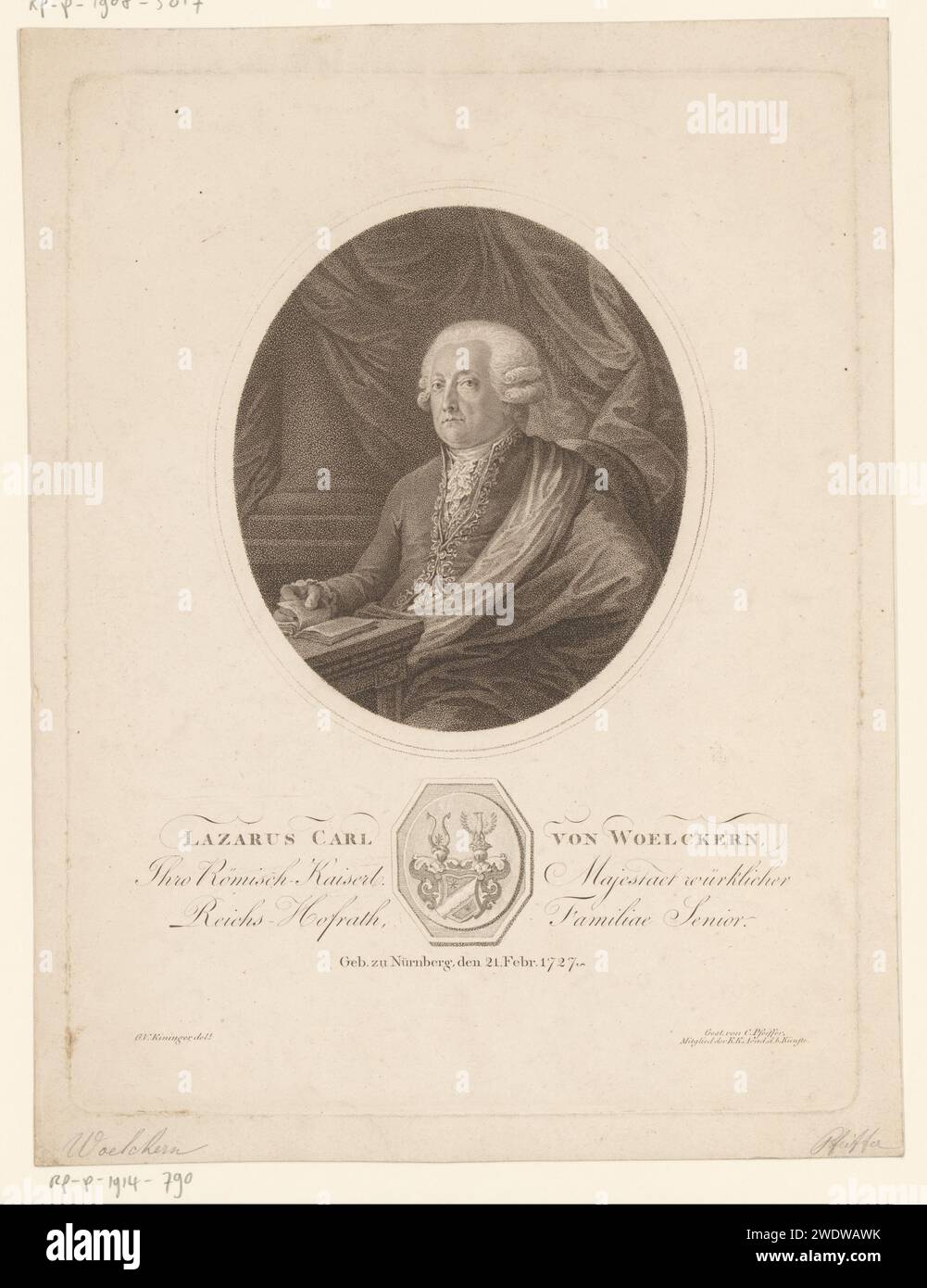 PortraT van Lazarus Karl von Wölckern, Carl Hermann Pfeiffer, after ...