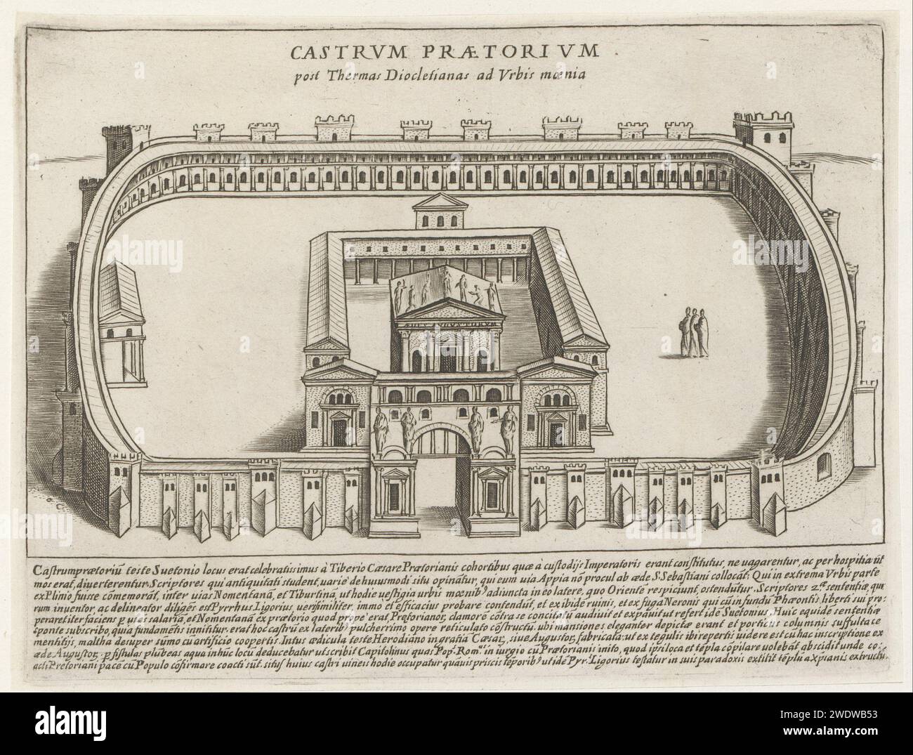 Council of Rome, Giacomo Lauro, 1612 - 1628 print View of the Castra ...