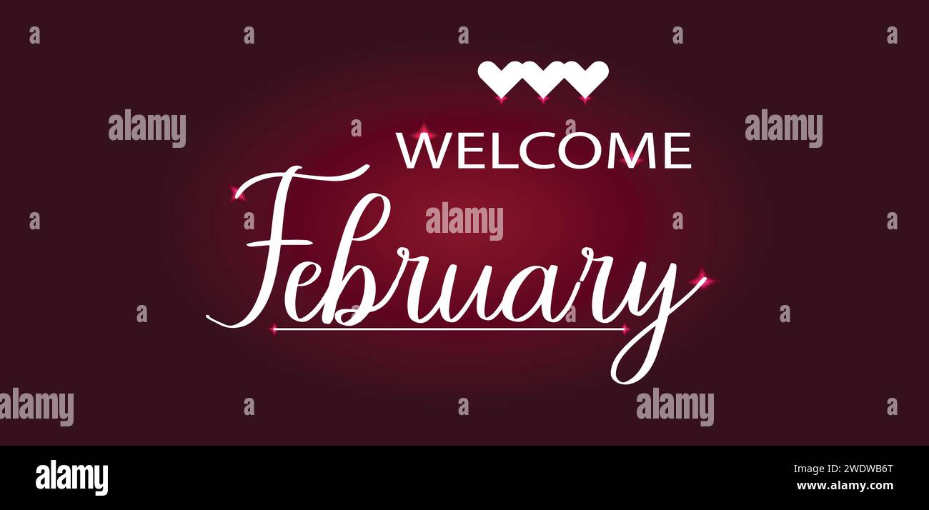 Welcome february amazing text illustration design Stock Vector Image ...