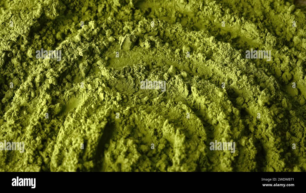 Matcha green tea powder top view texture Stock Photo - Alamy