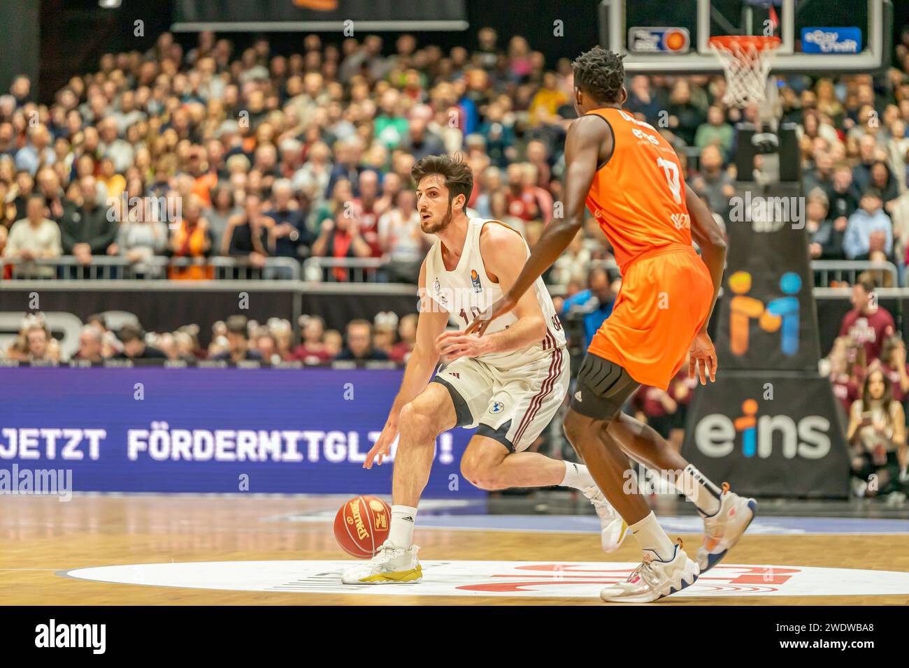 Chemnitz, Deutschland 21. Januar 2024: 1.BBL - 2023/2024 - Niners Chemnitz vs. FC Bayern München ...