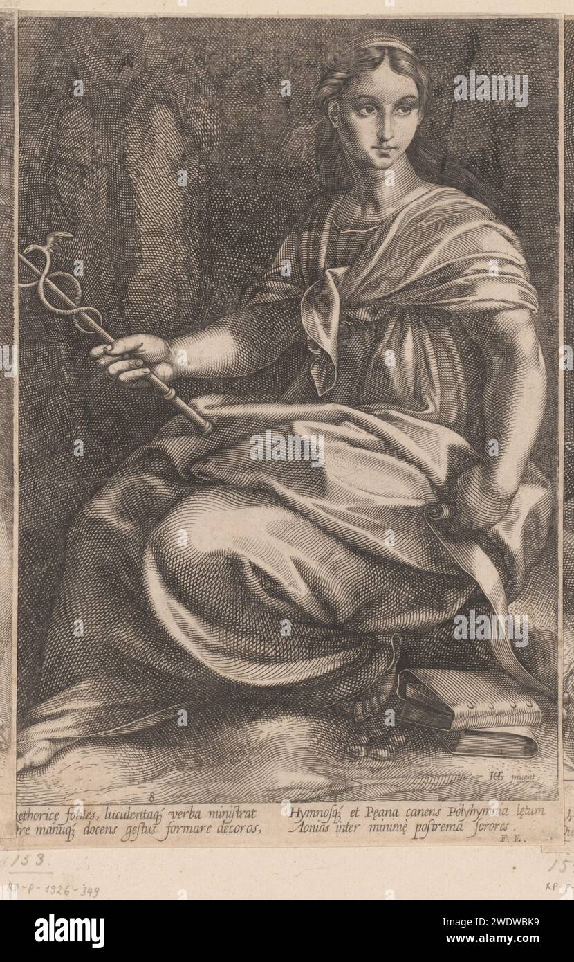 Polyhymnia, Charles David, after Hendrick Goltzius, 1605 - 1638 print ...