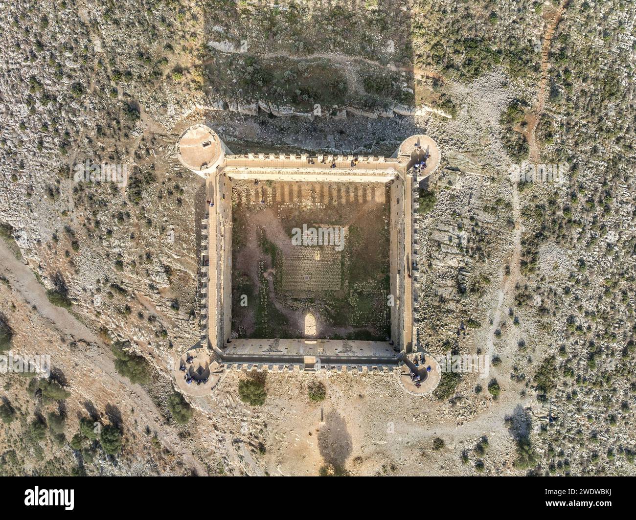Aerial view of Montgri medieval castle in Torroella de Montgrí ...