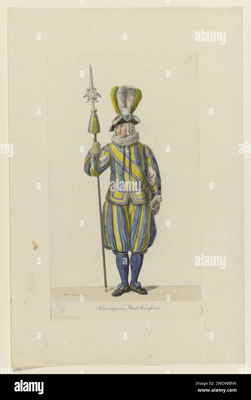 Costume of the Swiss Garde, Samuel Gränicher, 1803 - 1808 Dresden paper ...