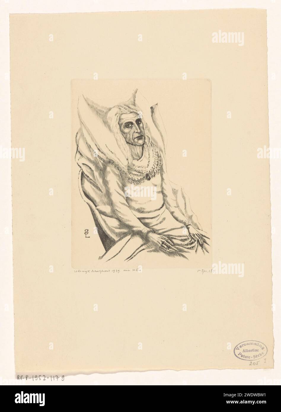 Portrait of Ange Mara Picnot, Lodewijk Schelfhout, 1939 print A ...