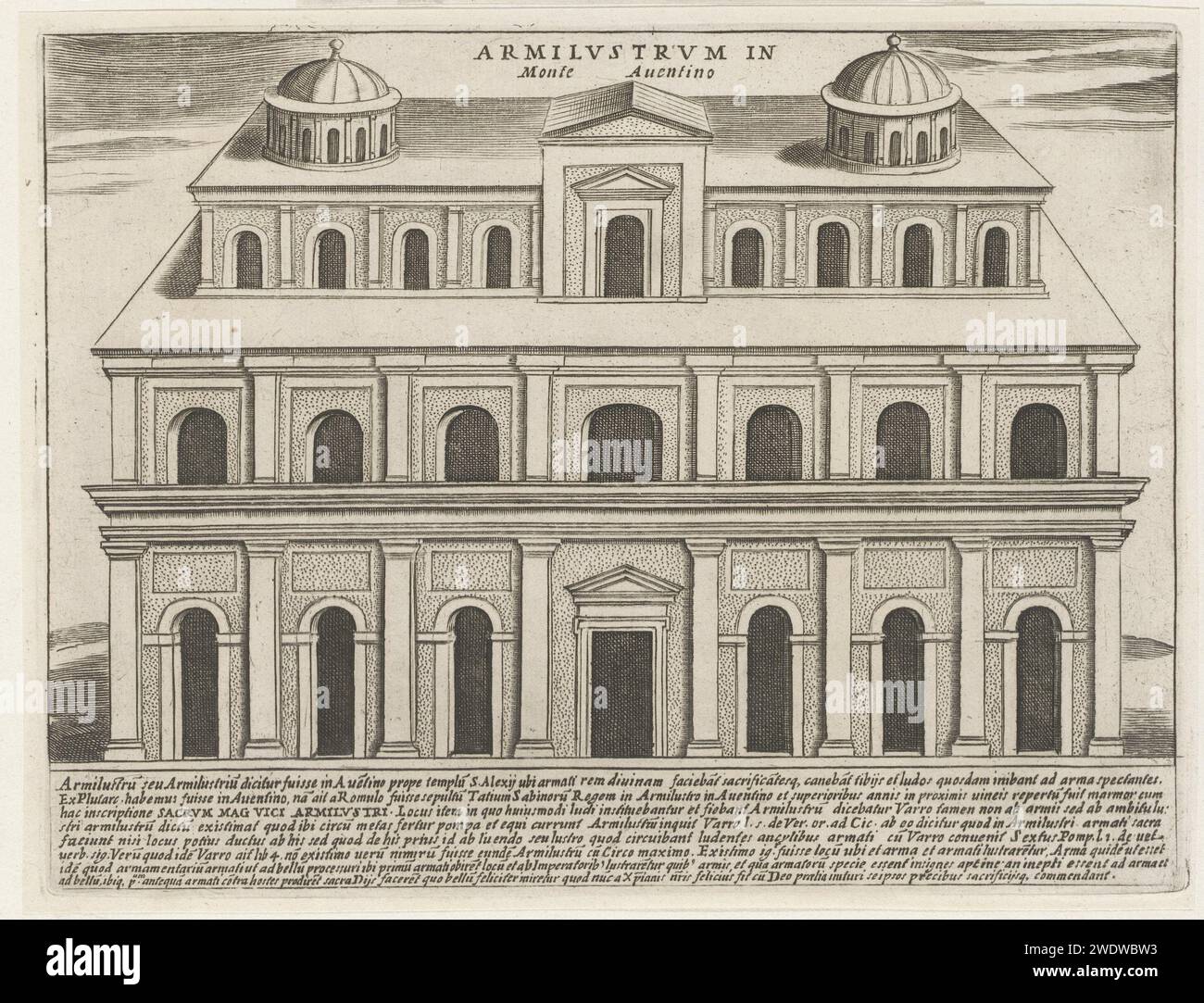 Building on the Armilustrum square on the Aventijn, Giacomo Lauro, 1612 ...