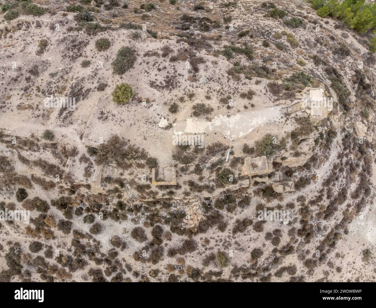 Aerial view of Rio castle medieval ruin with Arab origin near Aspe ...