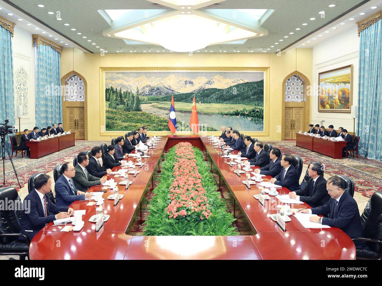 Beijing, China. 22nd Jan, 2024. Wang Huning, a member of the Standing ...