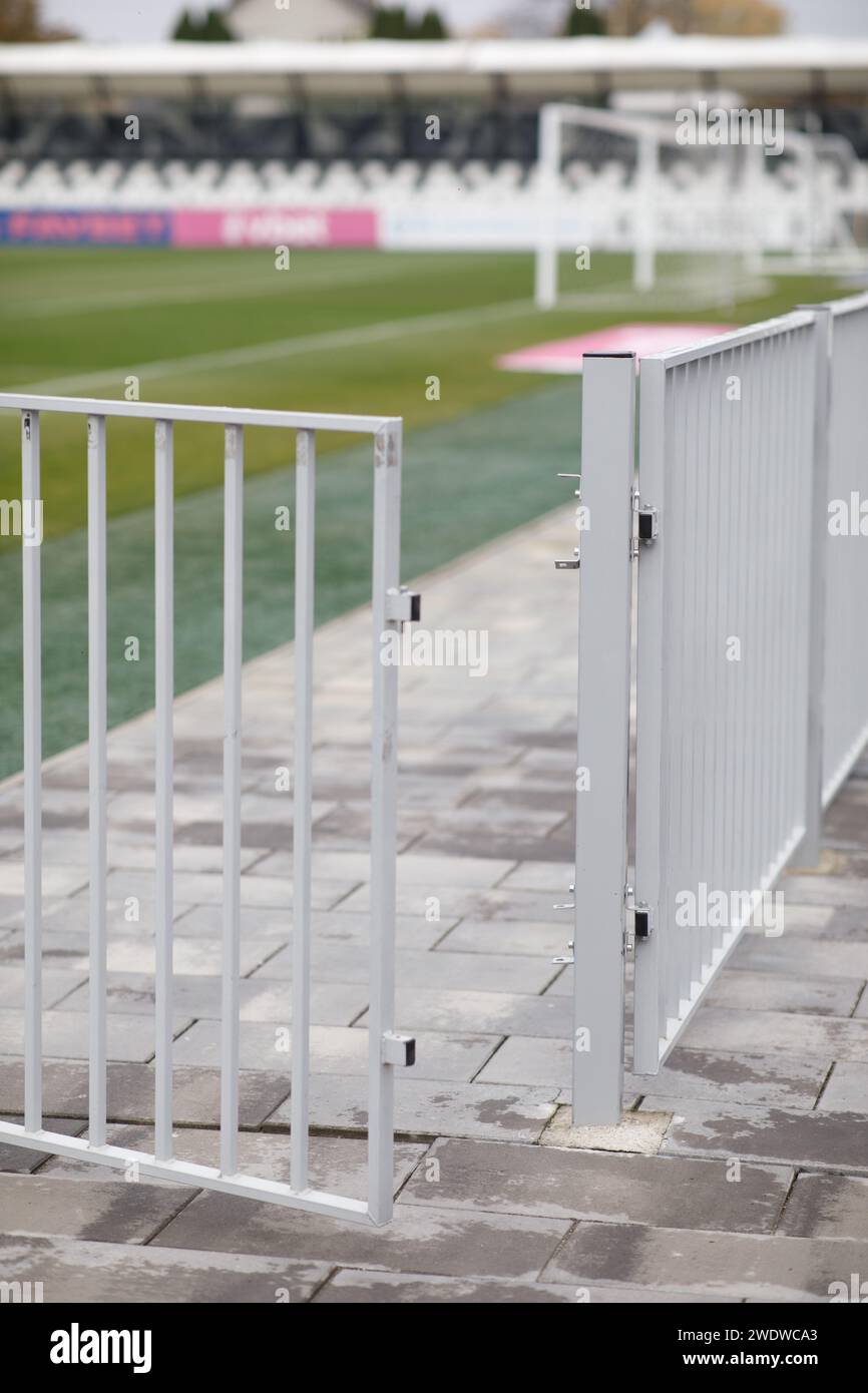 Metal security gate football stadium hi-res stock photography and ...