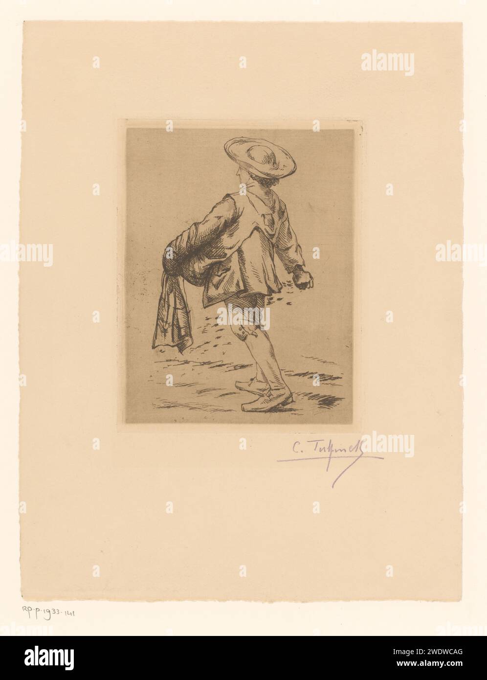 Sowing Boer, Camille Tulpinck, 1871 - 1933 print paper ETCHING / ROUCH ...