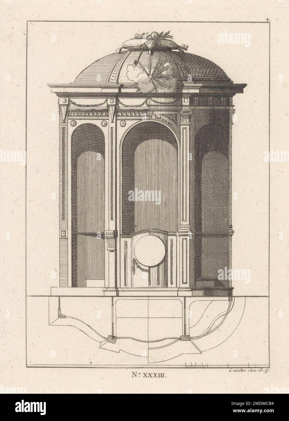 Confessional with keys, Johann Thomas Hauer, 1780 print Design and map ...