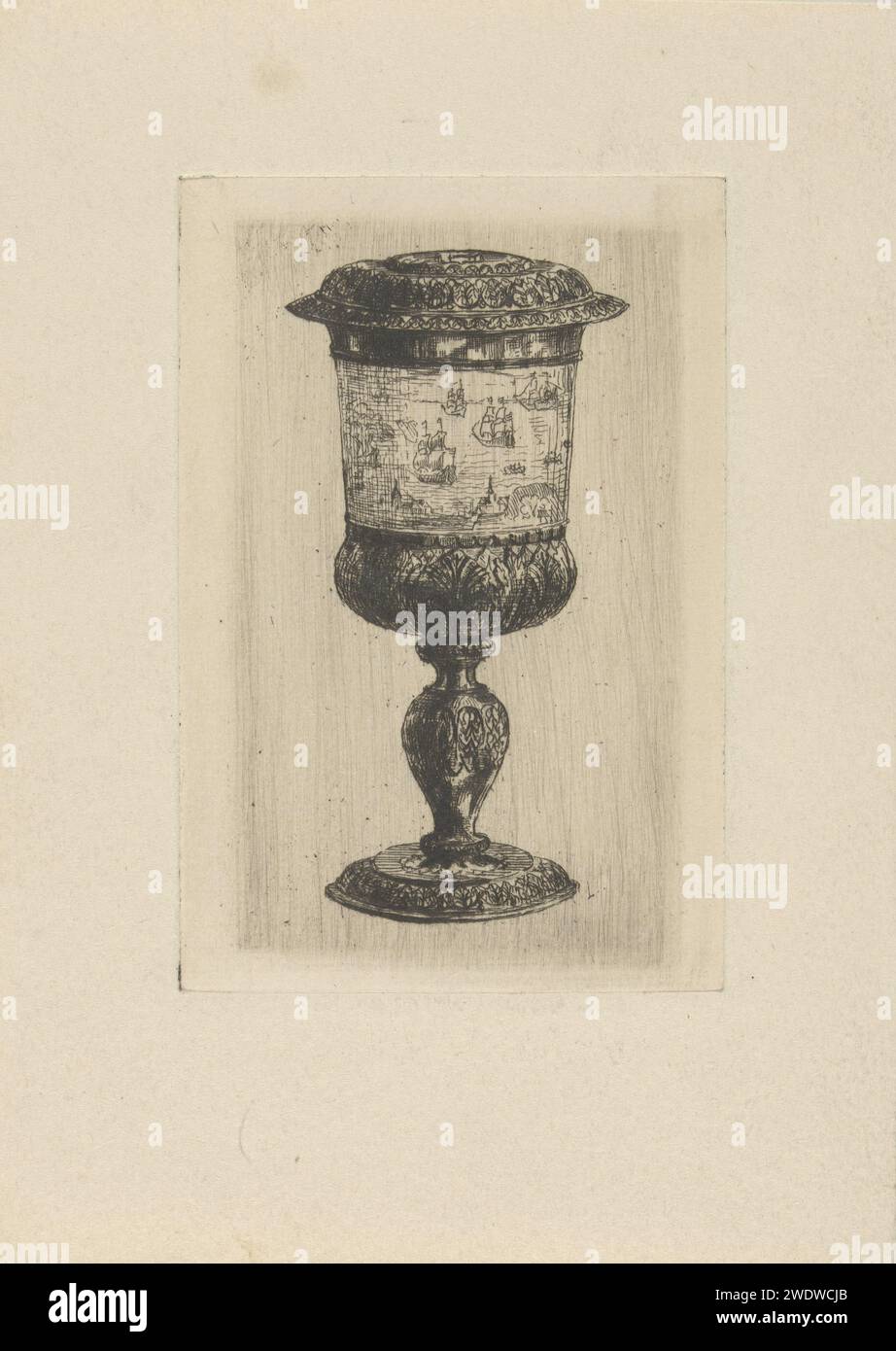 Golden cup with lid, donated to Michiel de Ruyter on the occasion of ...